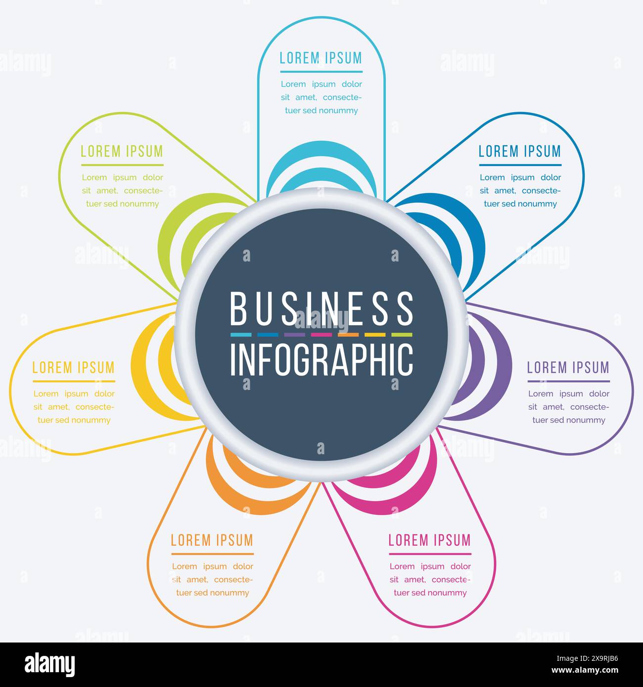 Infographic design 7 Steps, objects, elements or options business ...