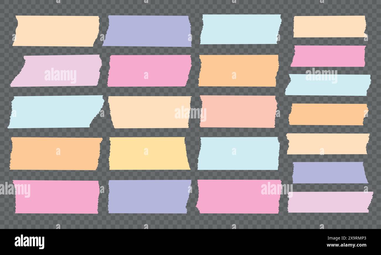 Torn paper pieces set vector. Color rectangle frames with jagged edges ...