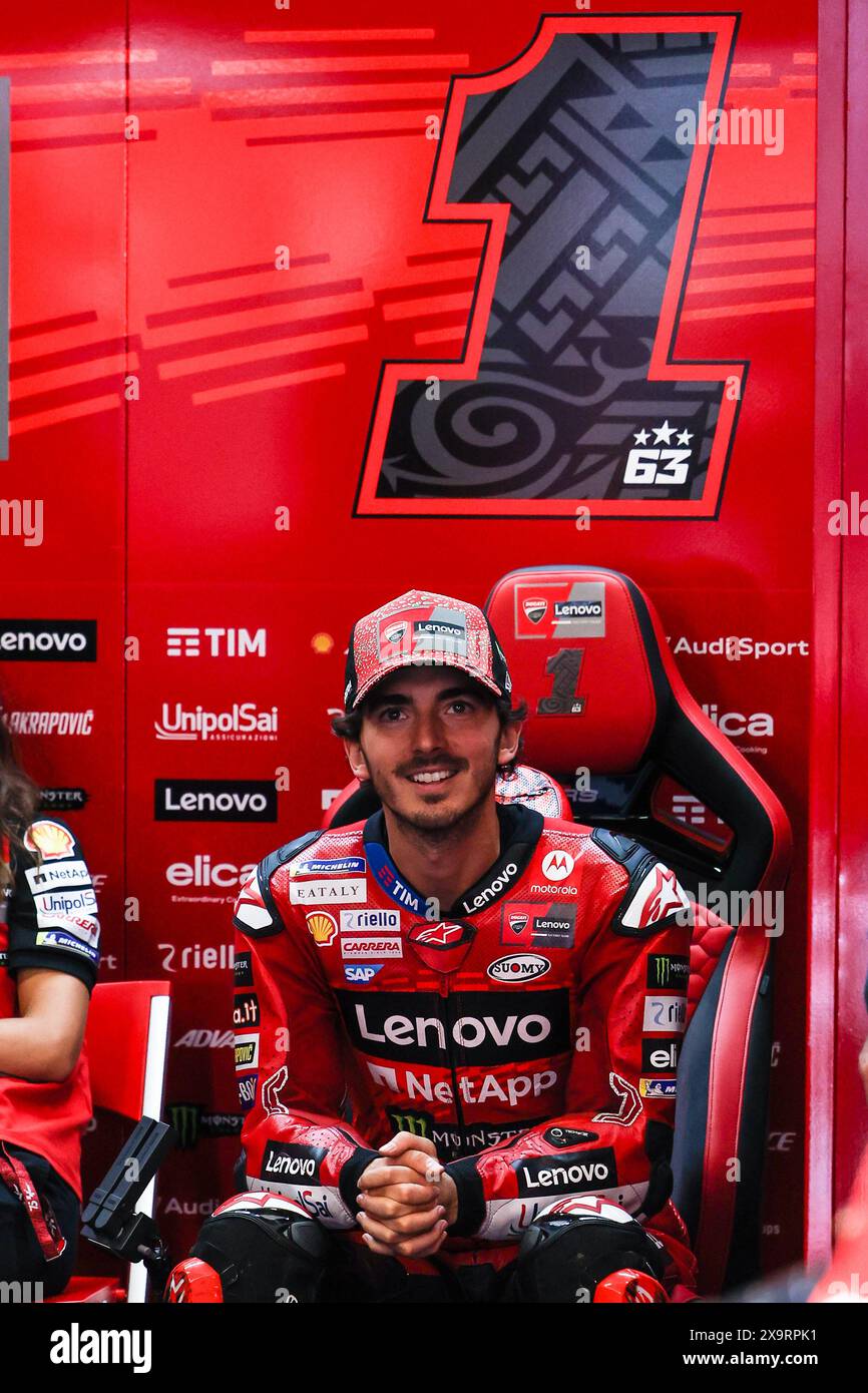 Francesco Pecco Bagnaia of Italy and Ducati Lenovo Team seen during the ...