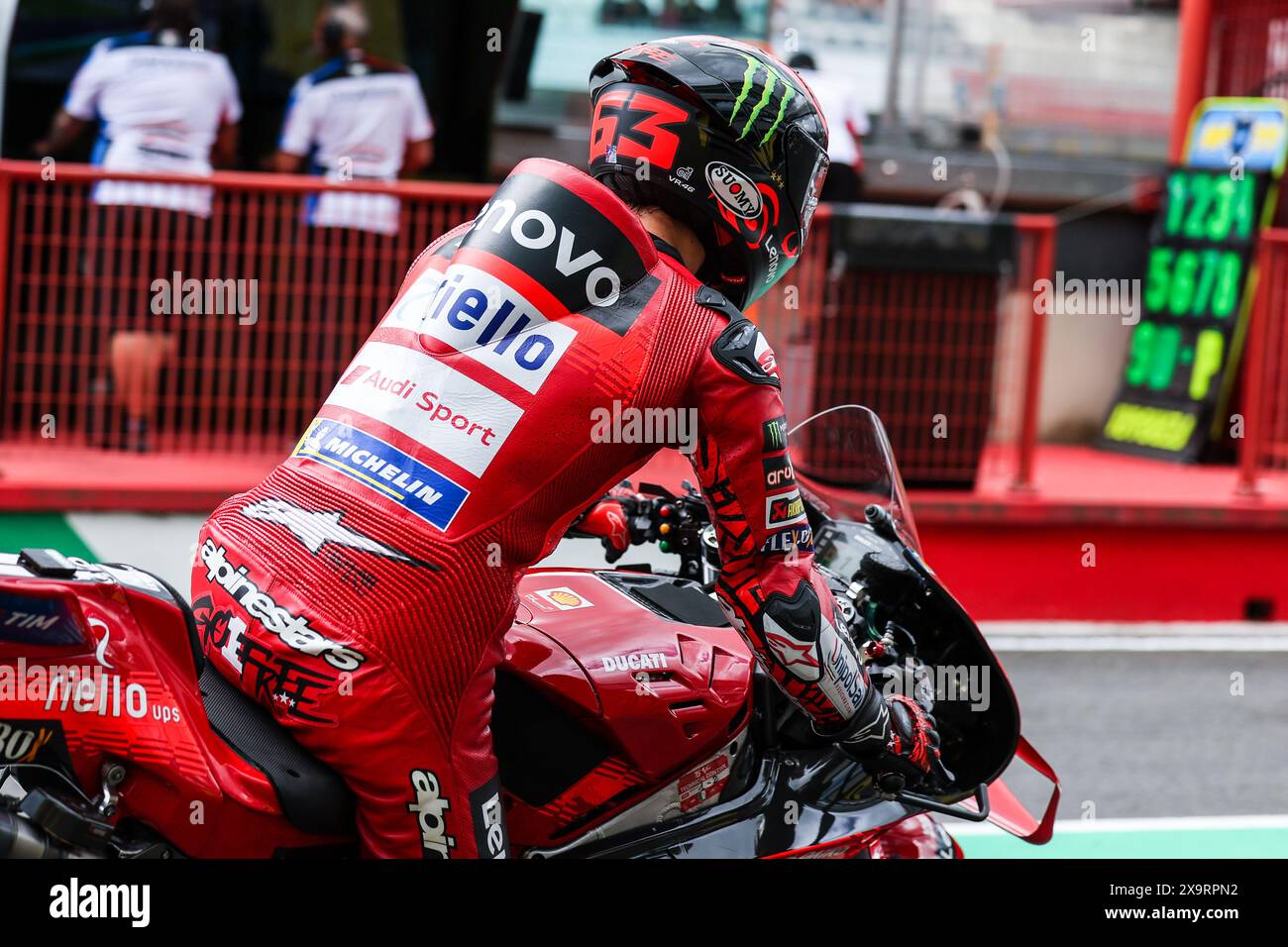 Francesco Pecco Bagnaia of Italy and Ducati Lenovo Team seen during the ...