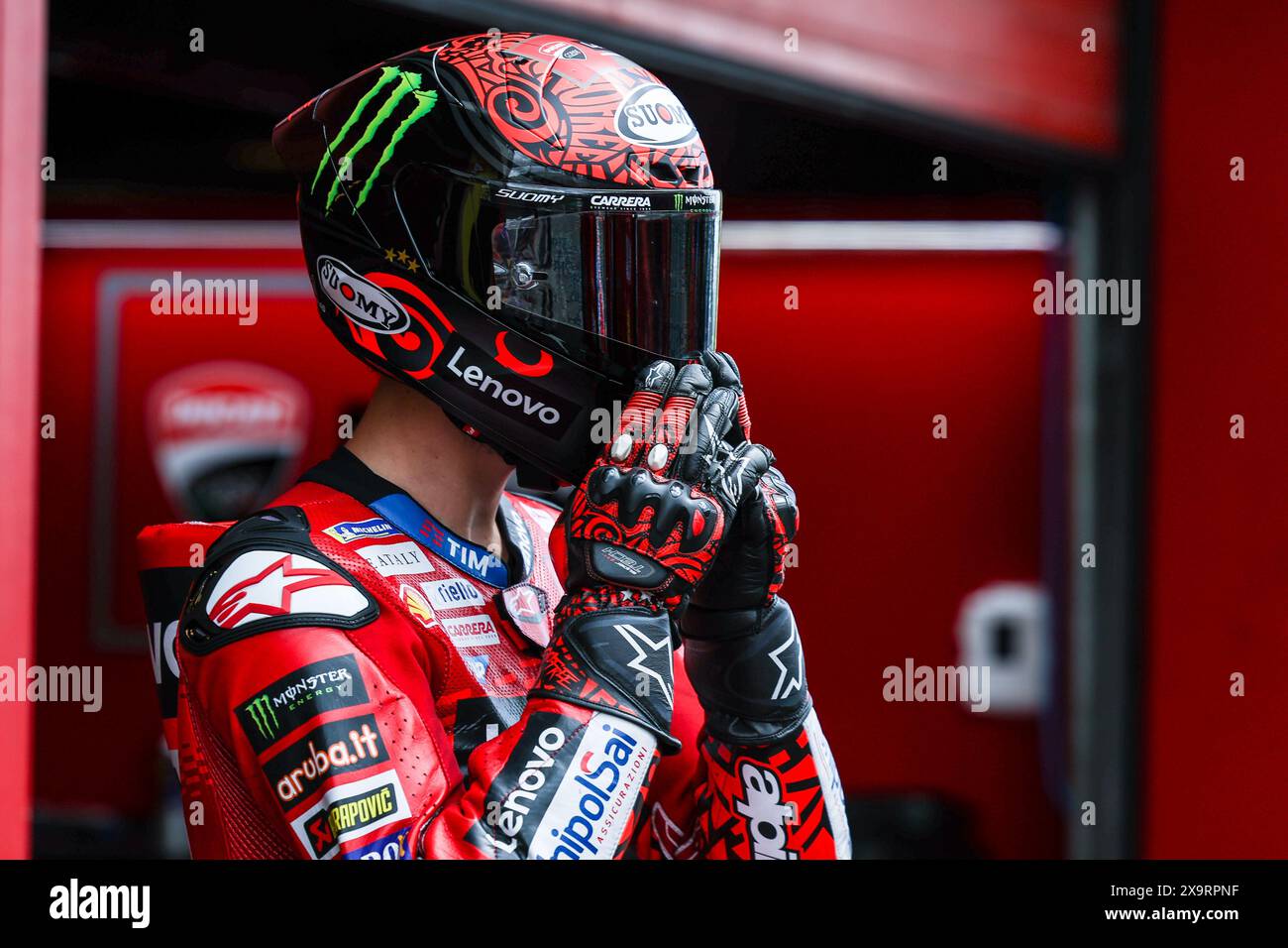 Francesco Pecco Bagnaia of Italy and Ducati Lenovo Team seen during the ...