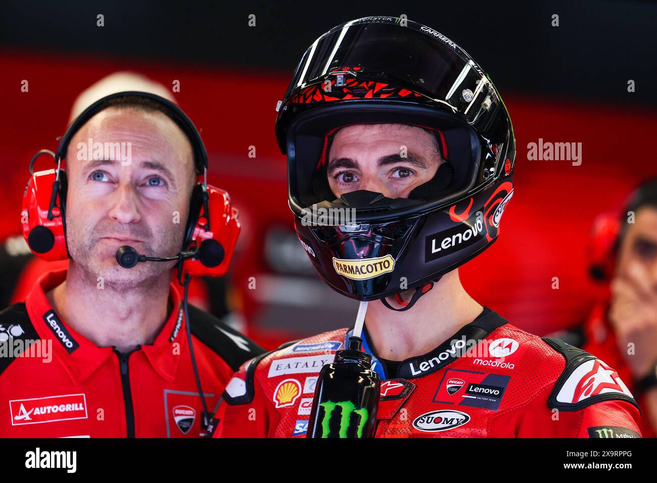 Francesco Pecco Bagnaia of Italy and Ducati Lenovo Team seen during the ...