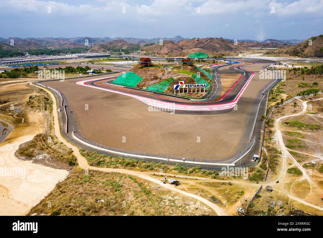 Aerial view of the Lombok Mandalika International Circuit used for ...