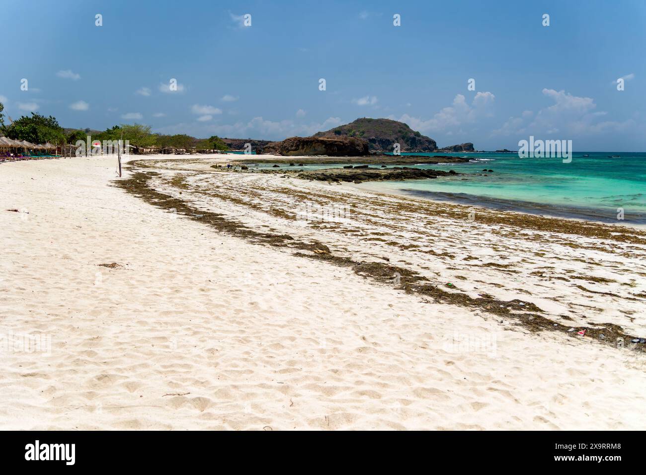 Beautiful white sand tropical beach with a warm ocean (Tanjung Aan ...