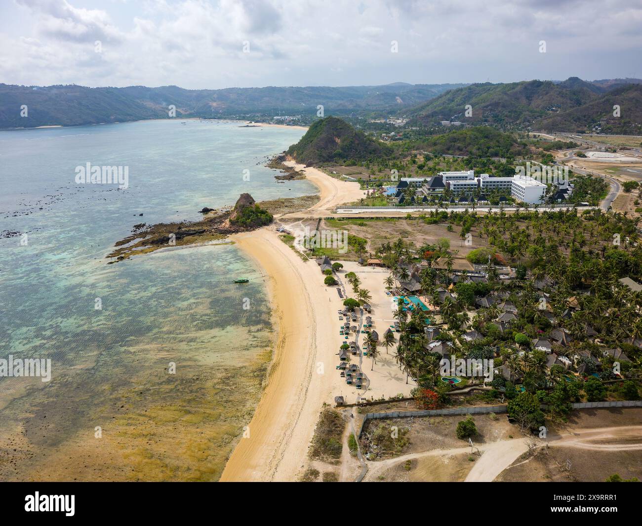 Aerial view of Seger (Mandalika) beach near Kuta, Lombok Stock Photo ...