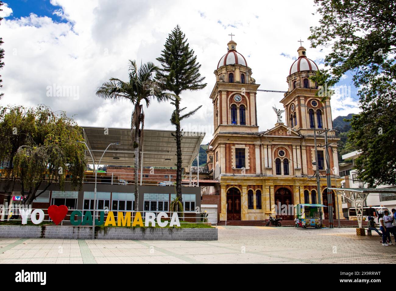 CAJAMARCA, COLOMBIA - JUNE 01, 2024: San Miguel Arcangel church at the ...