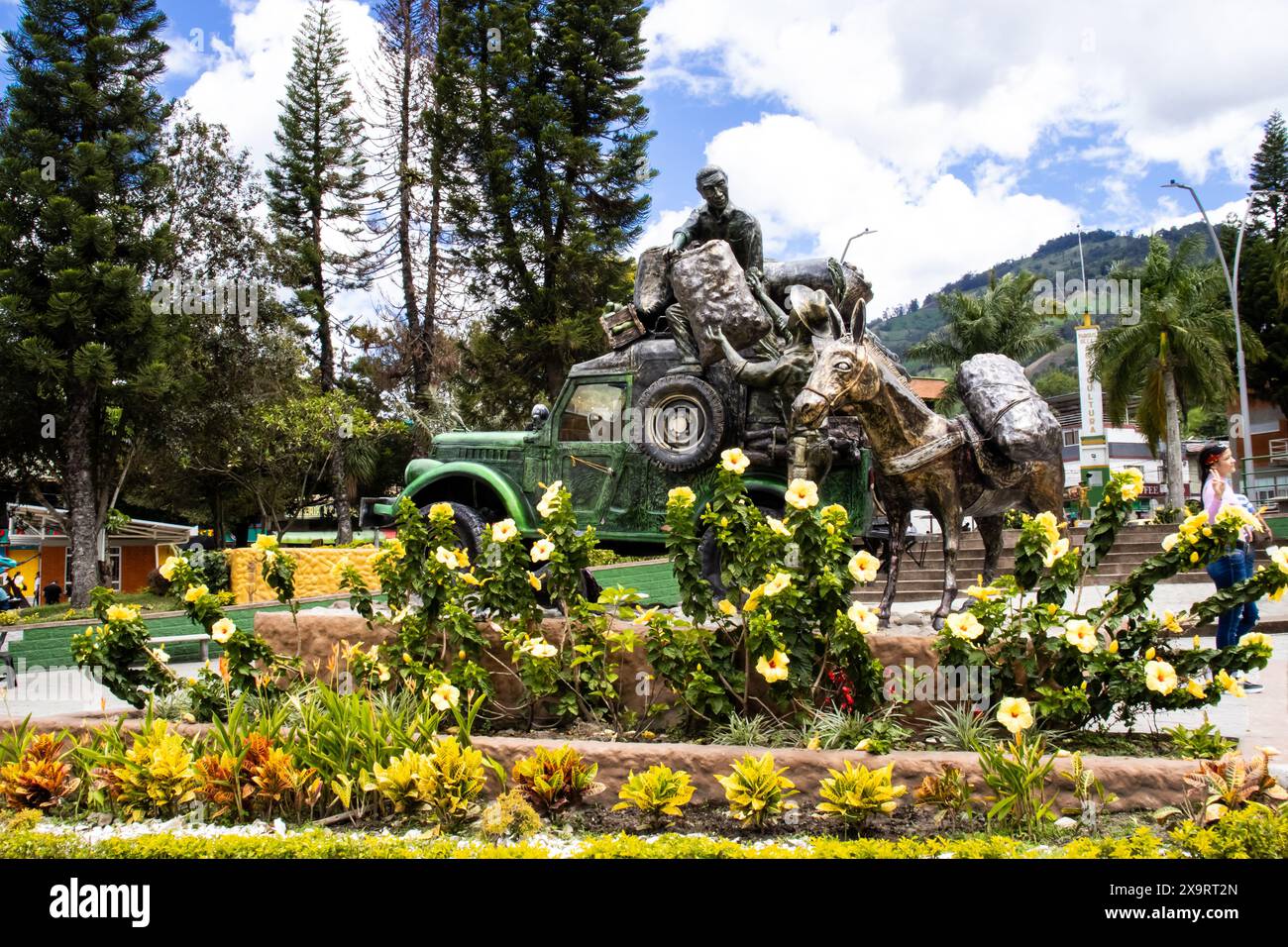 CAJAMARCA, COLOMBIA - JUNE 01, 2024: Monument to the traditional yipao ...