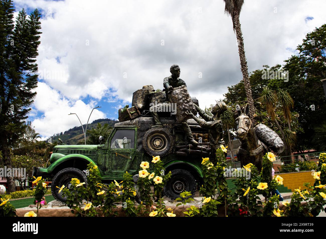 CAJAMARCA, COLOMBIA - JUNE 01, 2024: Monument to the traditional yipao ...