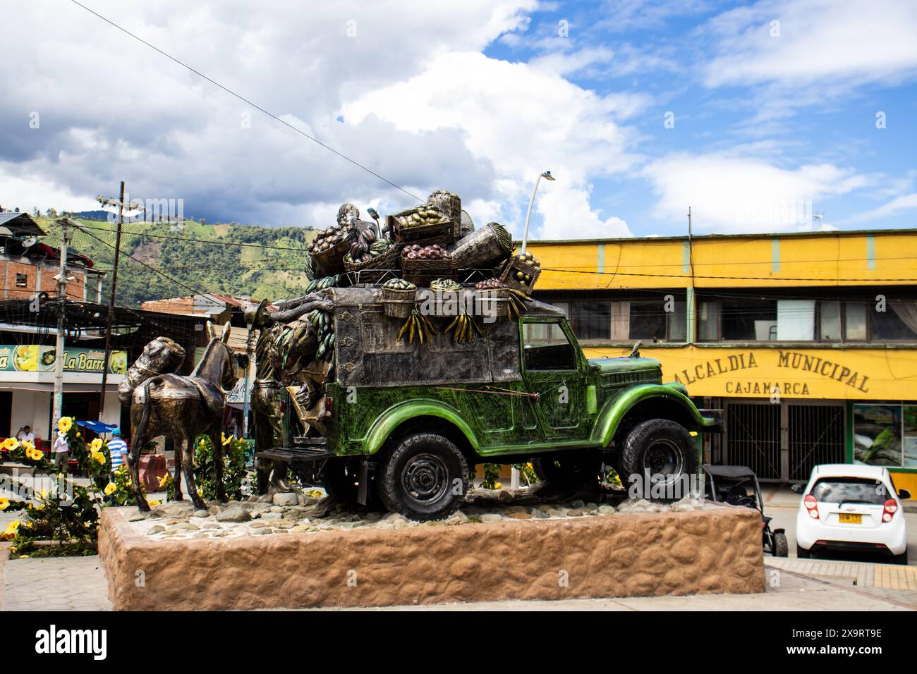 CAJAMARCA, COLOMBIA - JUNE 01, 2024: Monument to the traditional yipao ...