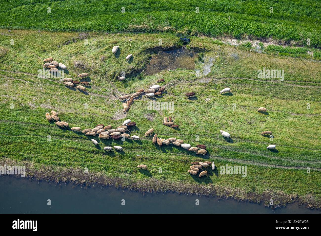 Aerial green field village pi hi-res stock photography and images - Alamy