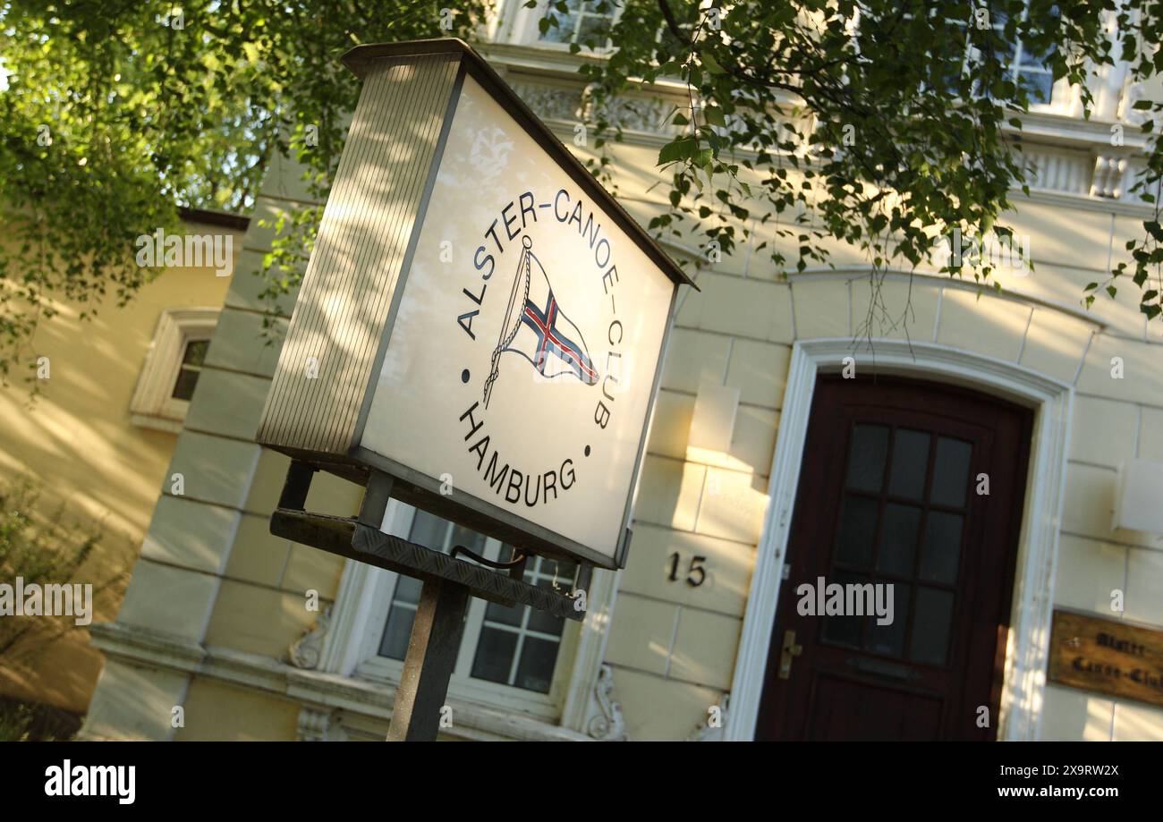 Eingang zum Alster-Canoe-Club in der Ludolfstraße 15. Eppendorf Hamburg ...