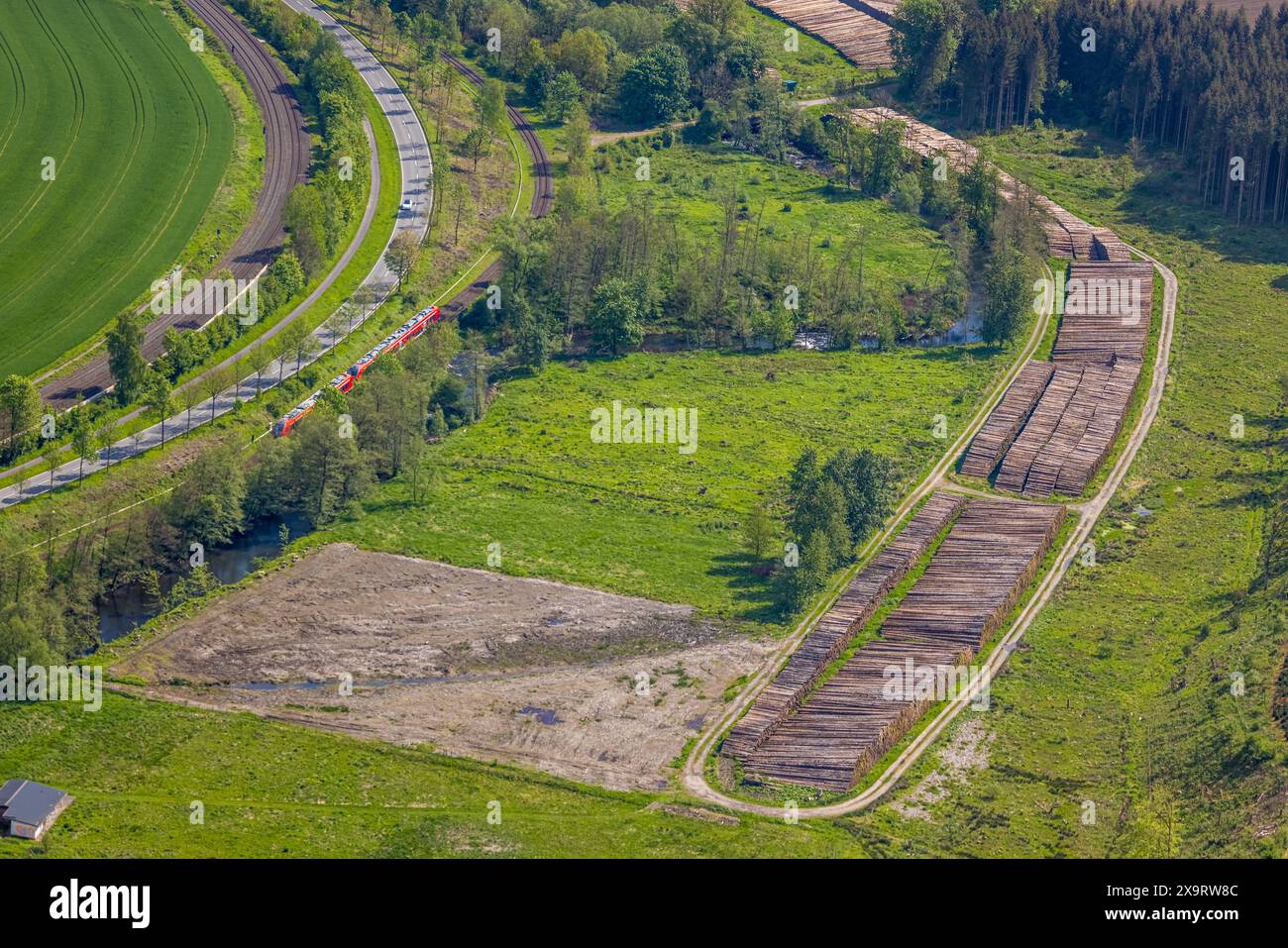 Timber wet storage site hi-res stock photography and images - Alamy