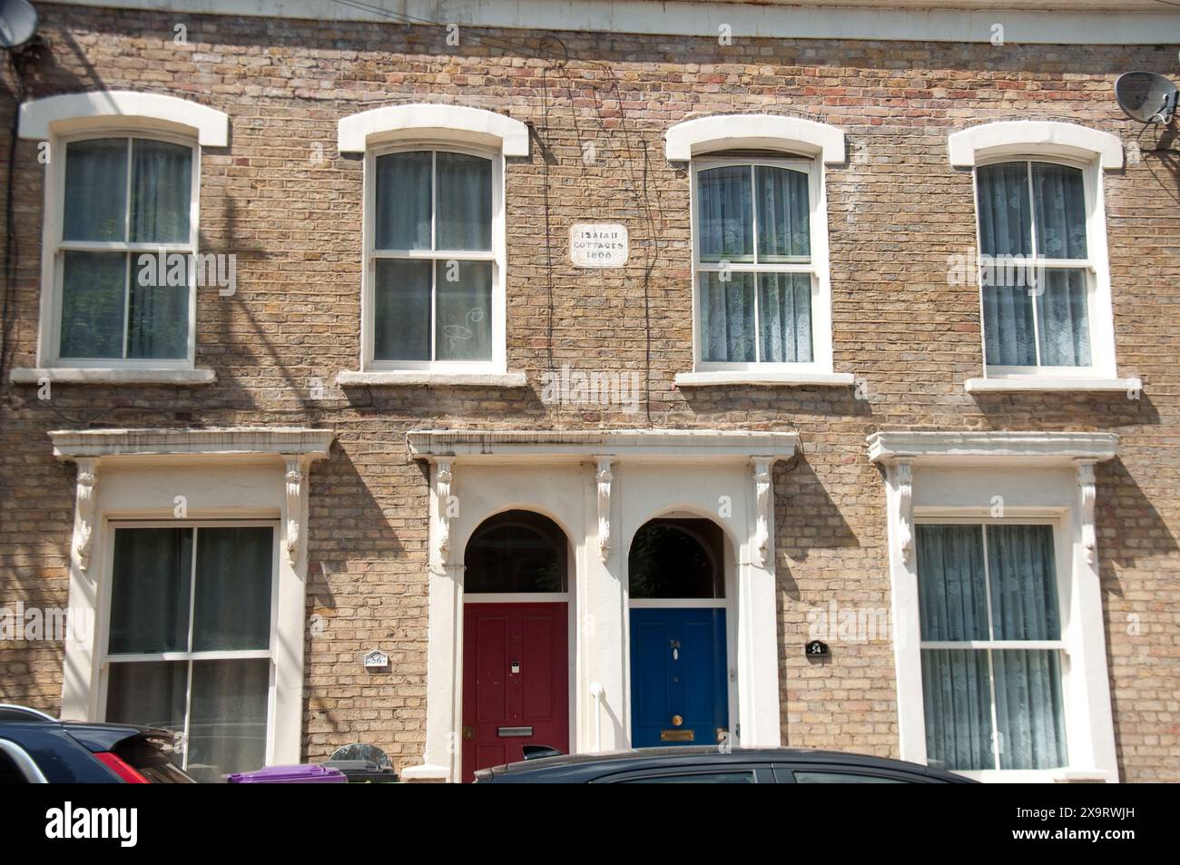 Cottages (built 1866), Bow, Tower Hamlets, East London, London, UK ...