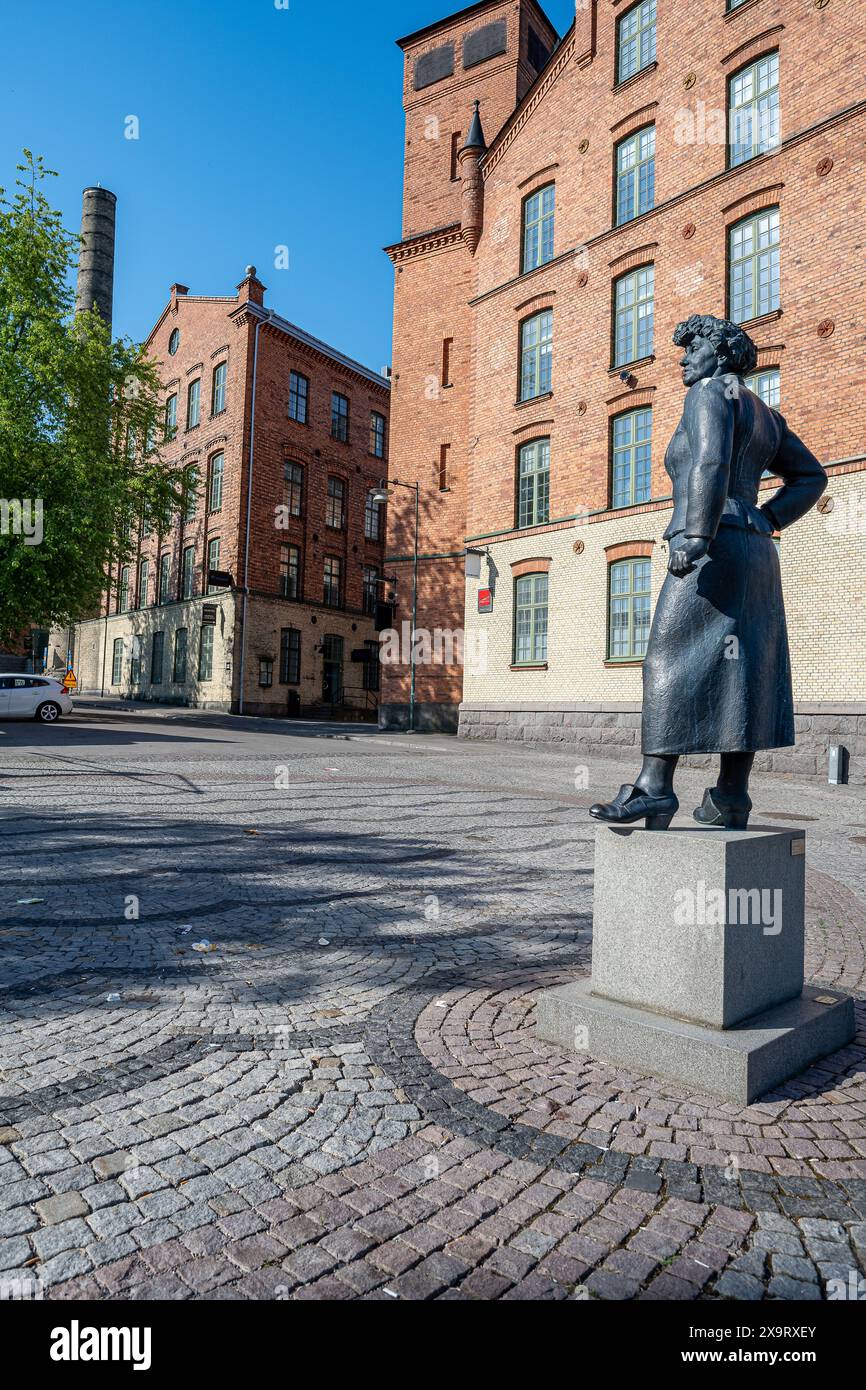 Bronze sculpture of author Moa Martinson by Peter Linde in the historic ...