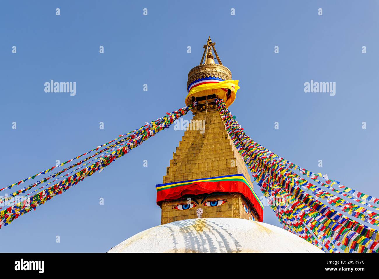 The iconic gilded Boudhanath Stupa (Buddha Stupa), Kathmandu, Nepal ...