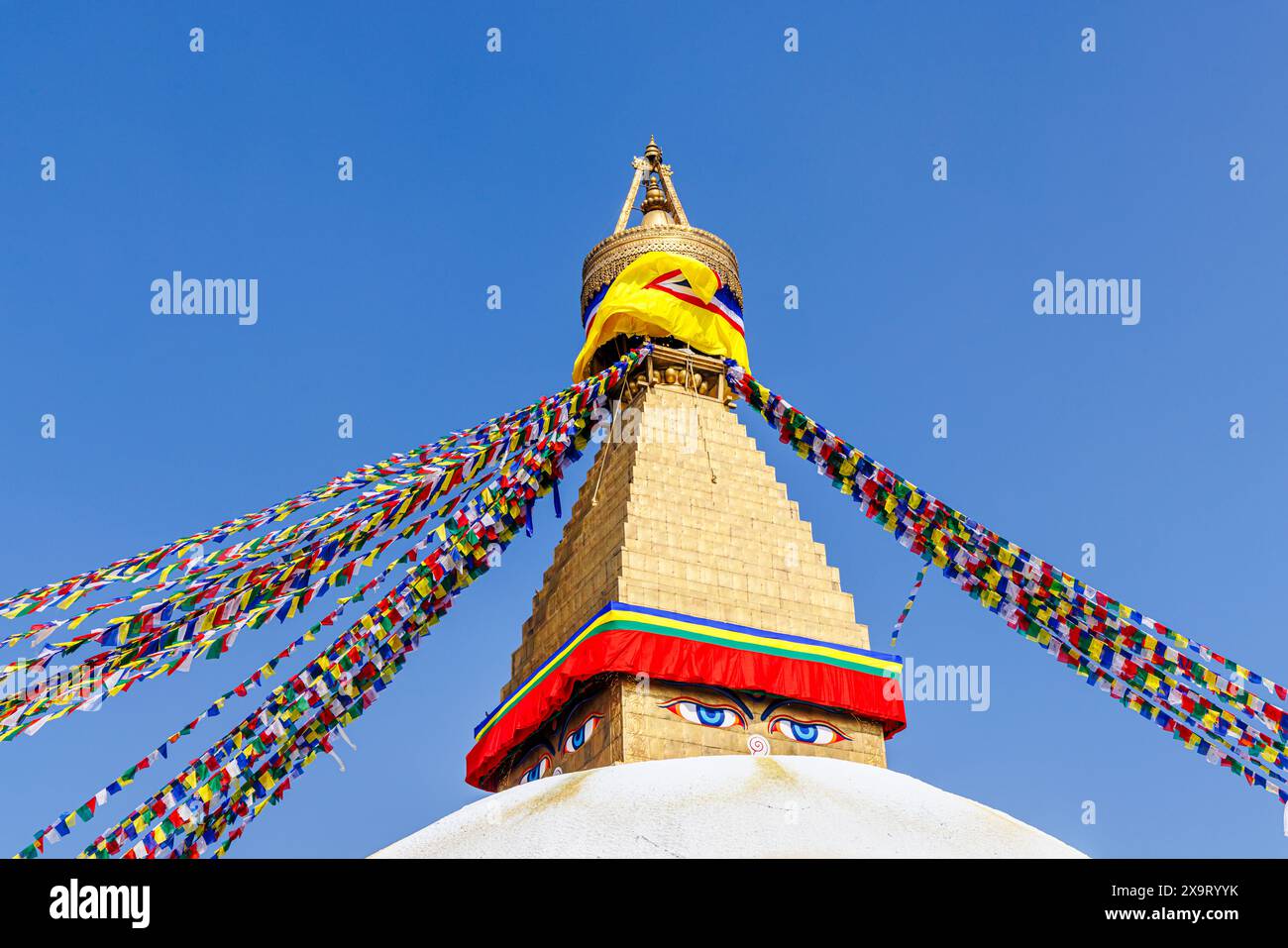 The iconic gilded Boudhanath Stupa (Buddha Stupa), Kathmandu, Nepal ...