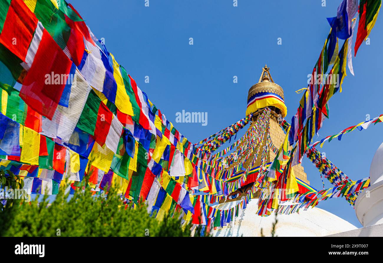 The iconic gilded Boudhanath Stupa (Buddha Stupa), Kathmandu, Nepal ...