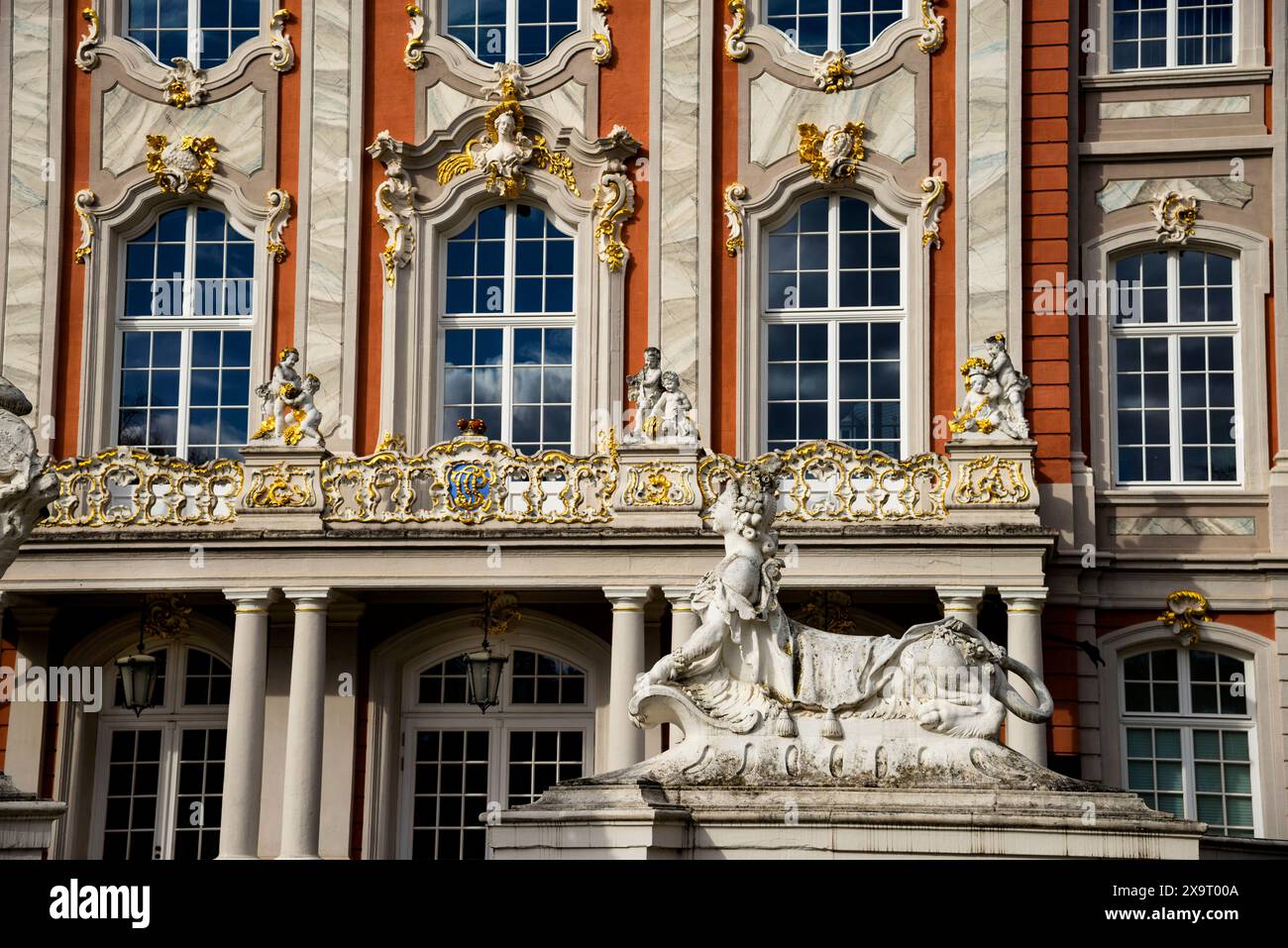 Sphinx on terrace stairs of Baroque Electoral Palace in Tier, Germany ...