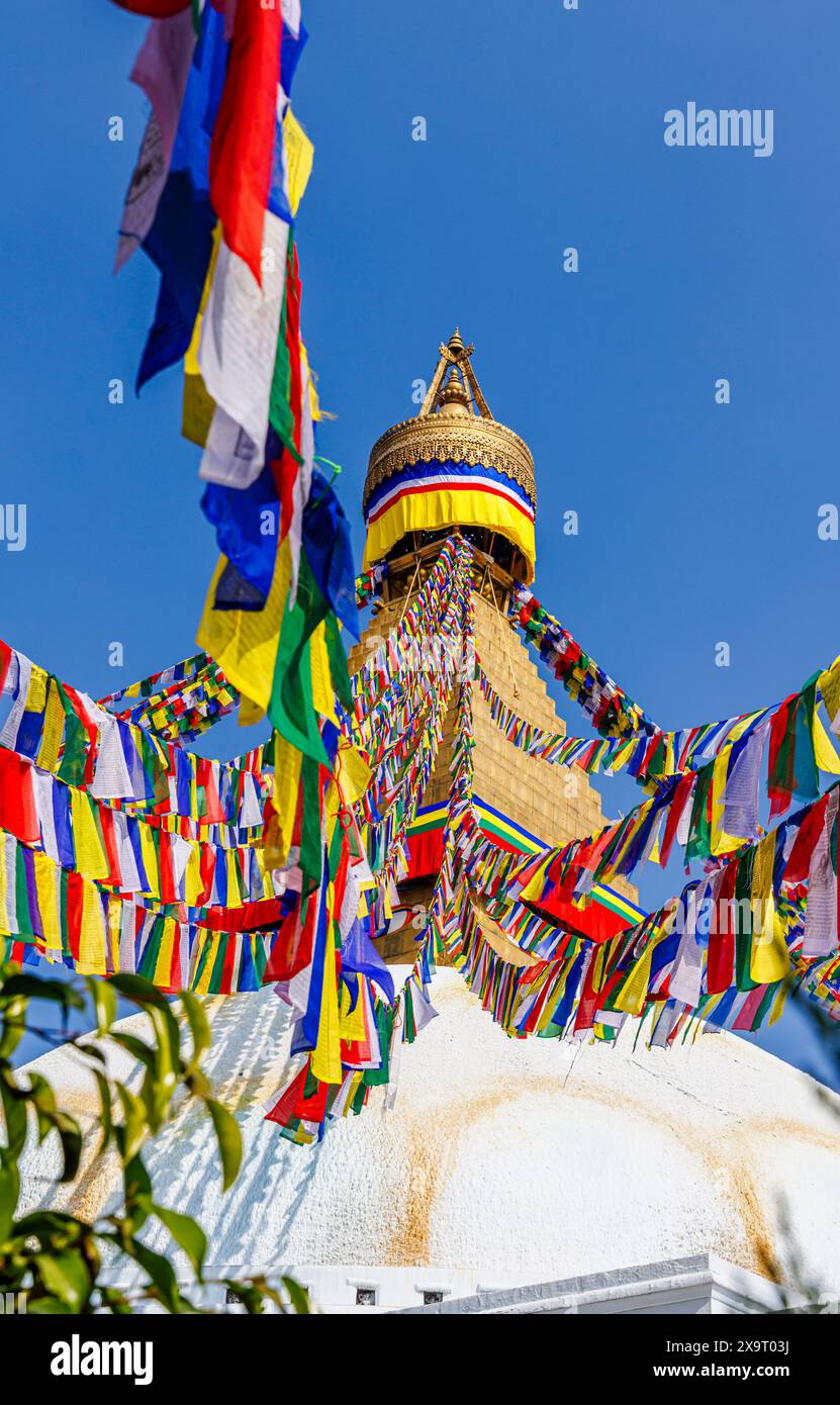 The iconic gilded Boudhanath Stupa (Buddha Stupa), Kathmandu, Nepal ...