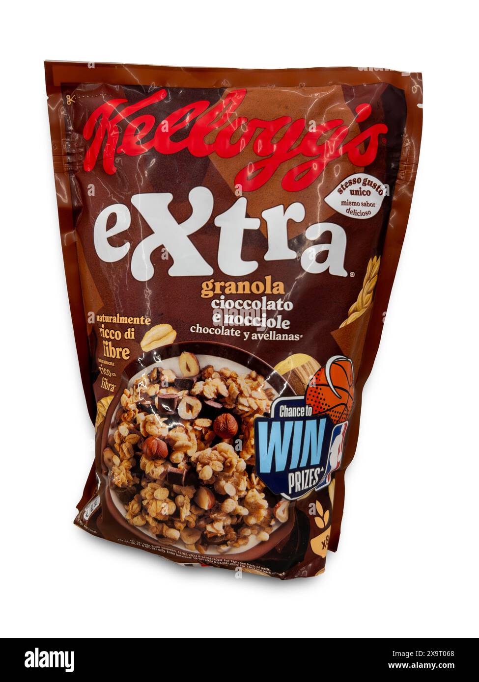 Italy - May 24, 2024: Kelloggs Extra granola chocolate and hazelnut ...