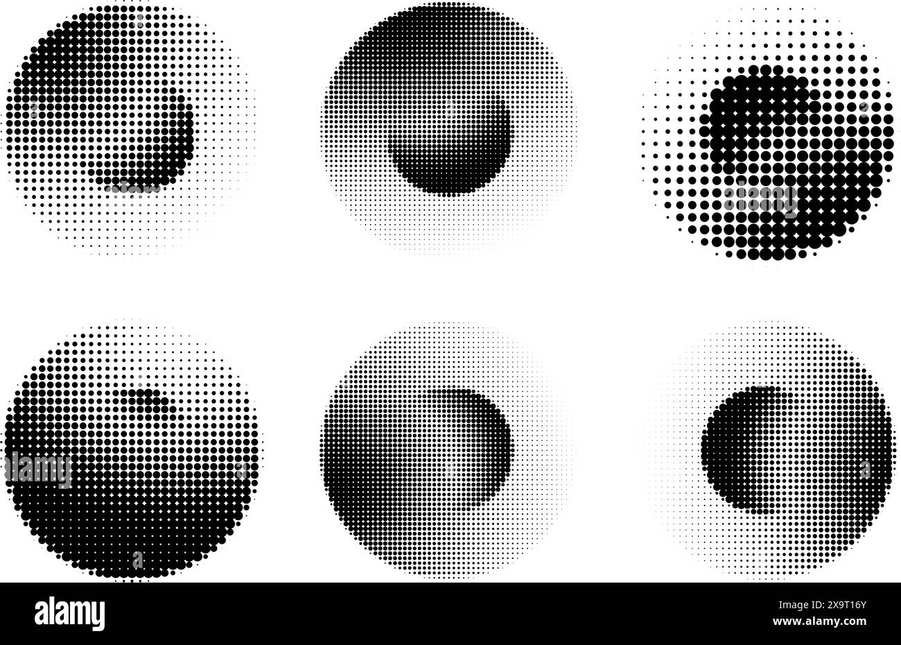 Set of Various Halftone Design Elements. Vector illustration Stock ...
