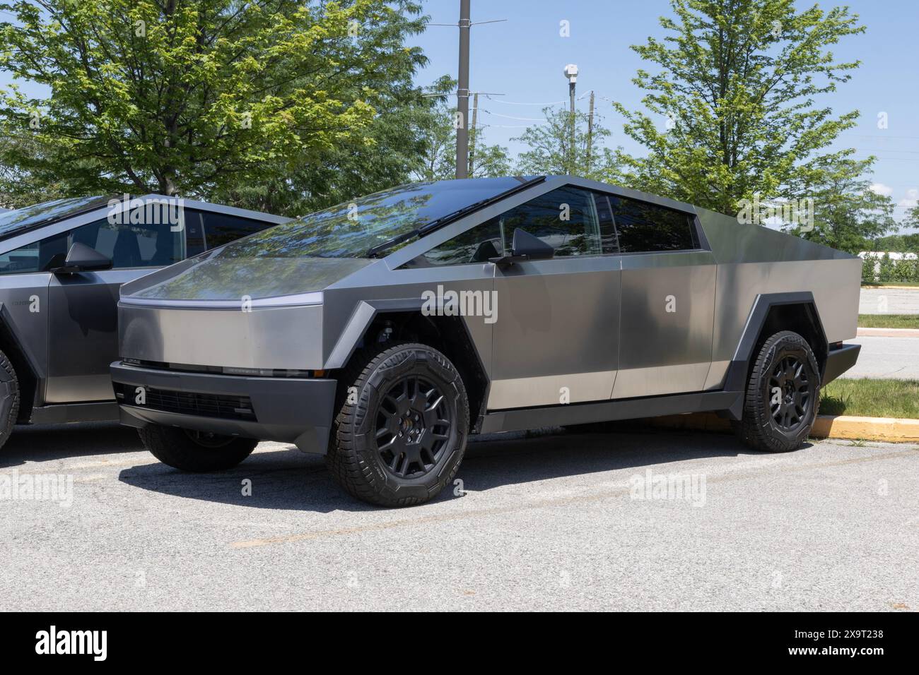 Indianapolis - May 30, 2024: Tesla Cybertruck display at a dealership ...