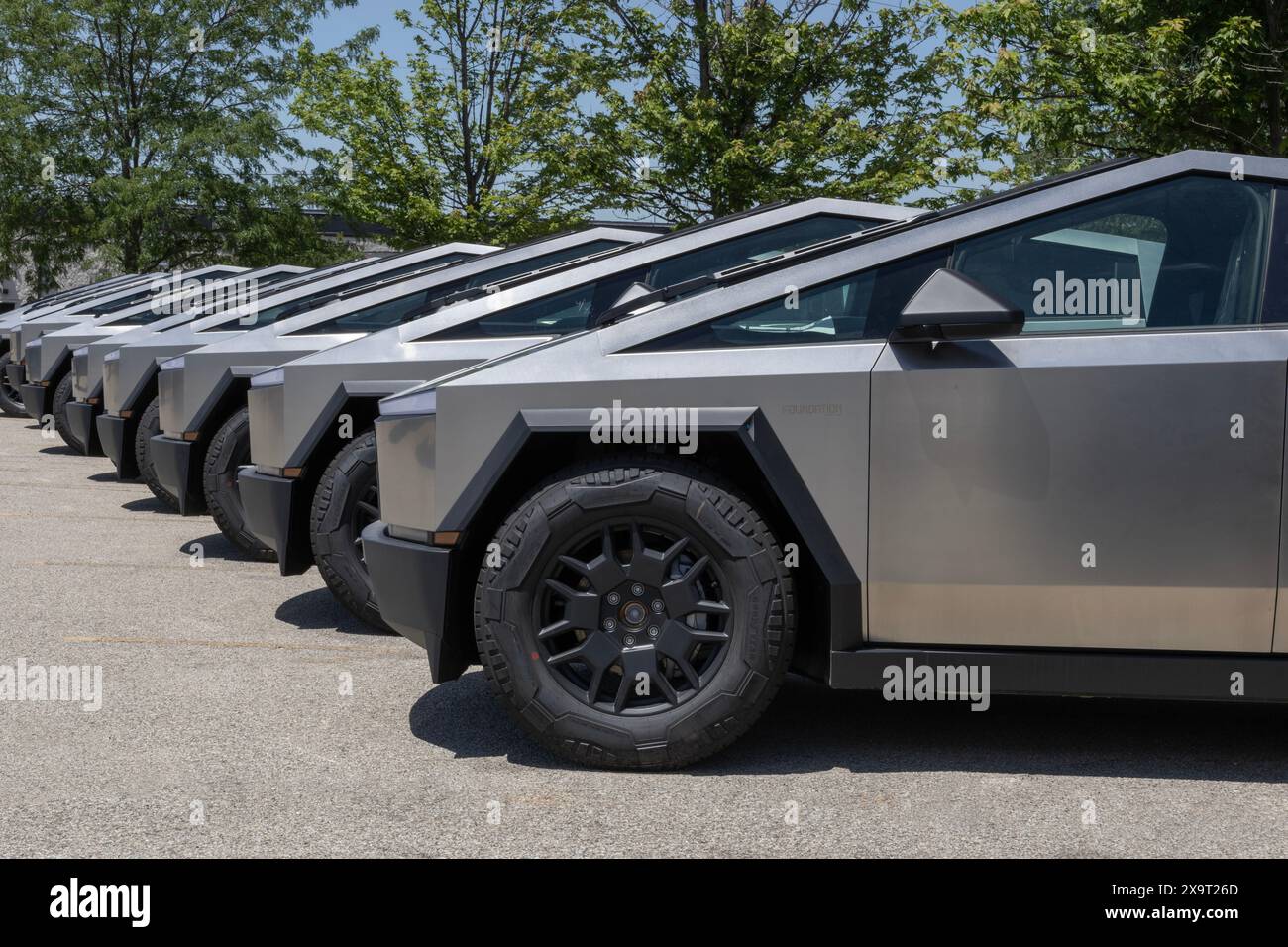 Indianapolis - May 30, 2024: Tesla Cybertruck display at a dealership ...