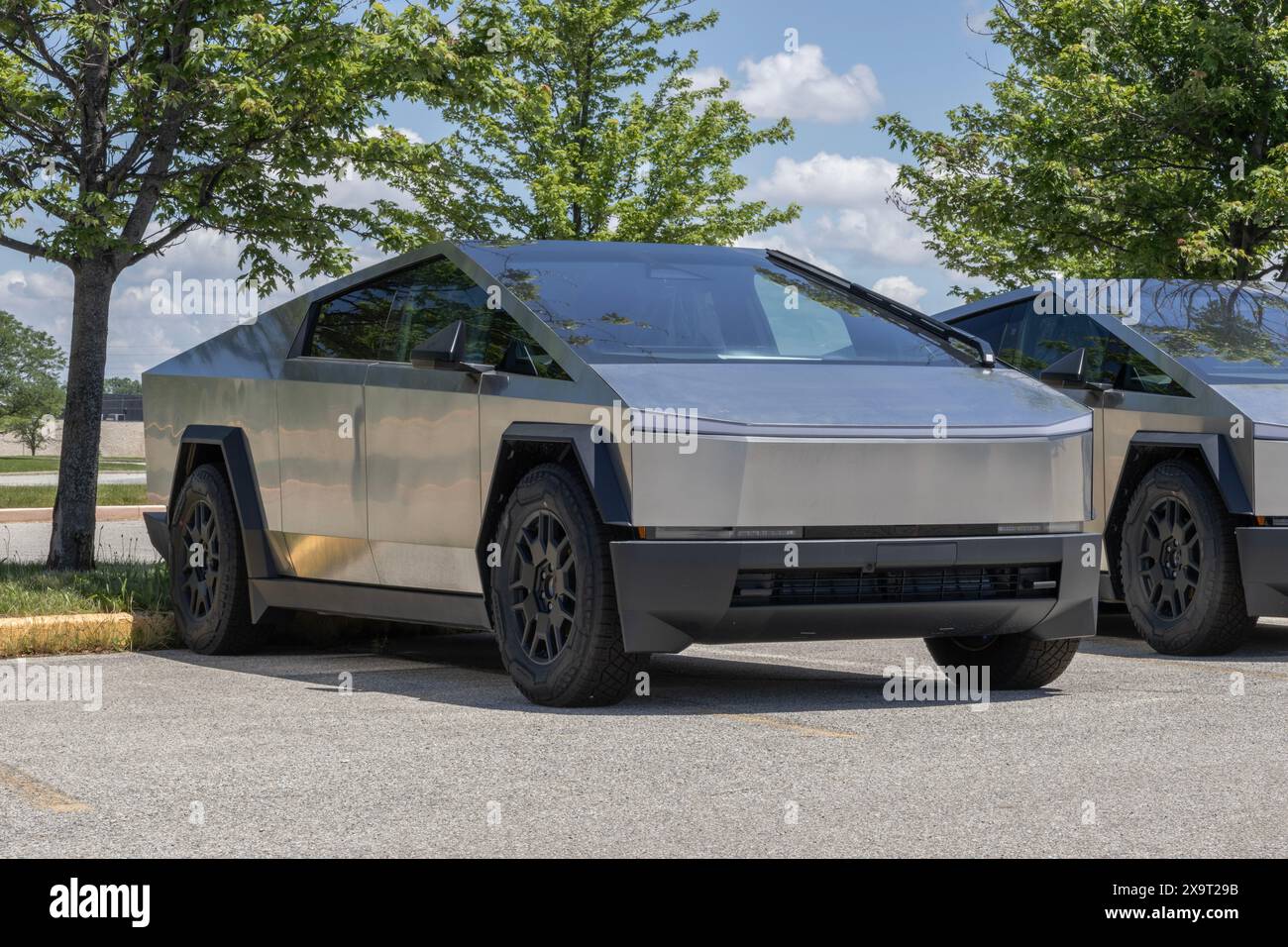 Indianapolis - May 30, 2024: Tesla Cybertruck display at a dealership ...