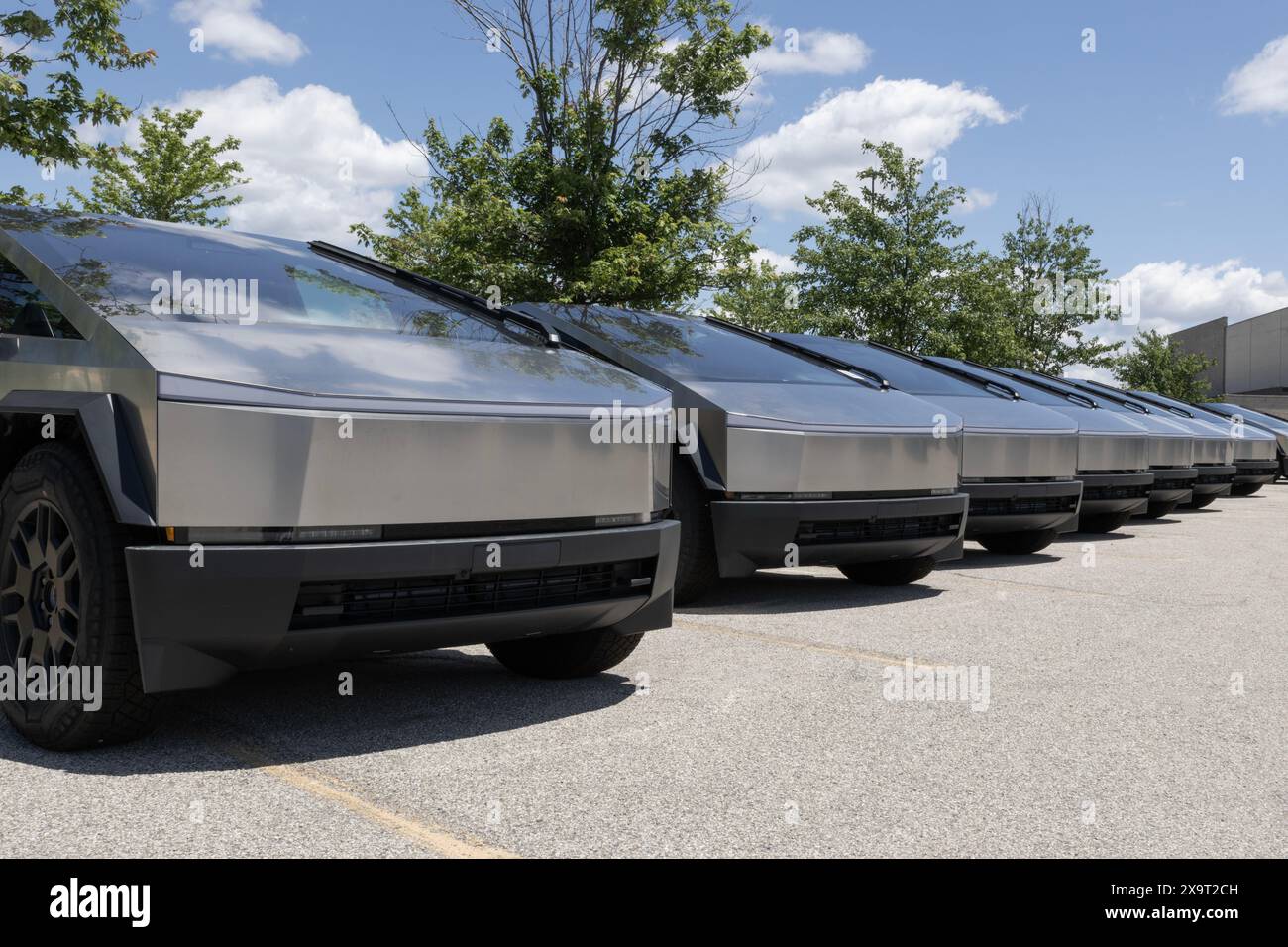 Indianapolis - May 30, 2024: Tesla Cybertruck display at a dealership ...
