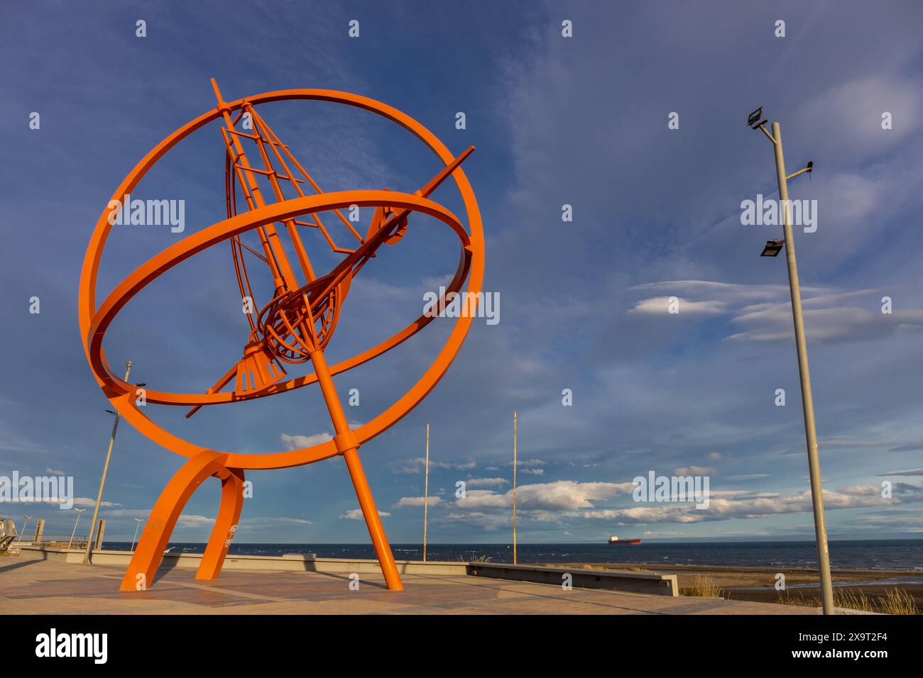 Punta Arenas city in Chile, Patagonia. Ships in port maritime old ...