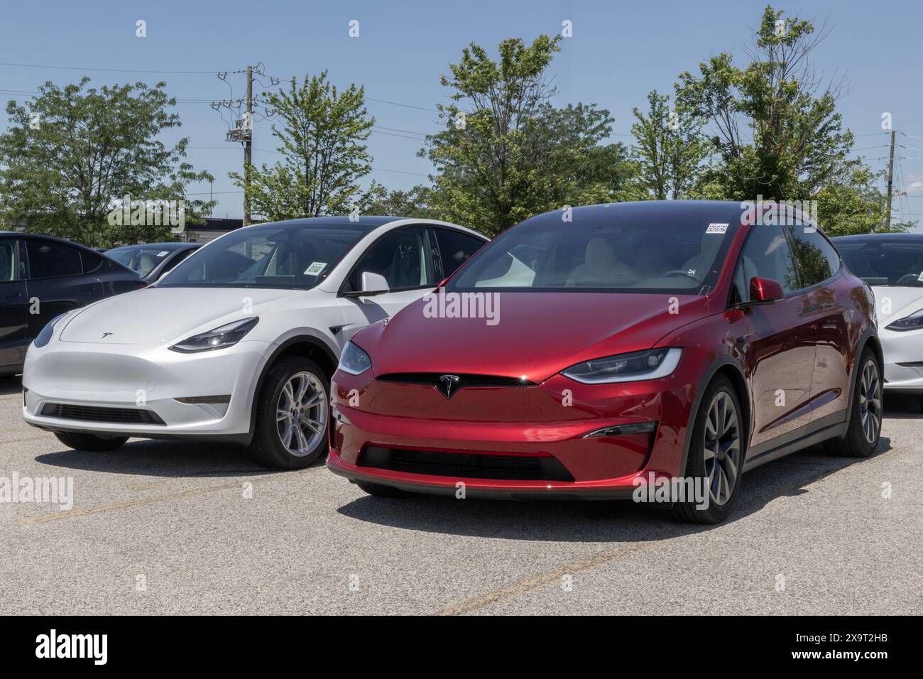 Indianapolis - May 30, 2024: Tesla Model Y and Model X display at a ...