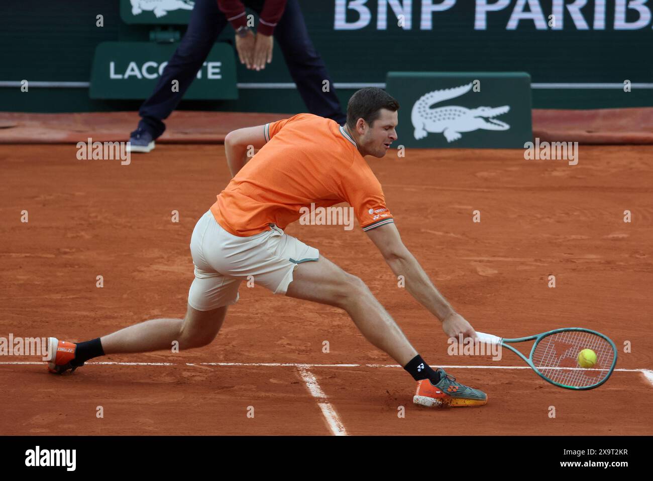Paris, France. 02nd June, 2024. Hubert Hurkacz of Poland plays against Grigor Dimitrov of ...