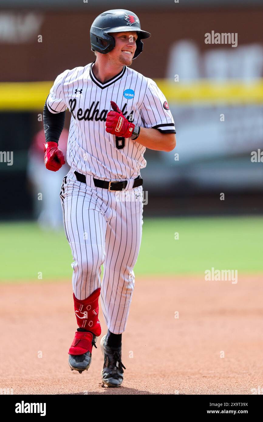June 2, 2024: Redhawks designated hitter Ty Stauss #8 smiles towards ...