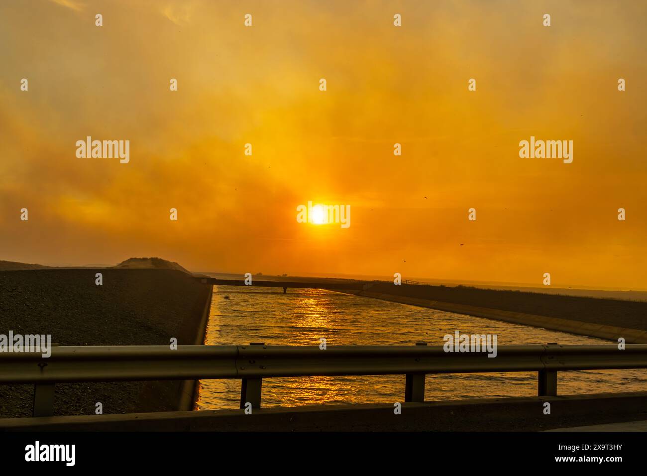 A pall of smoke from the Corral fire blankets the California Aqueduct ...