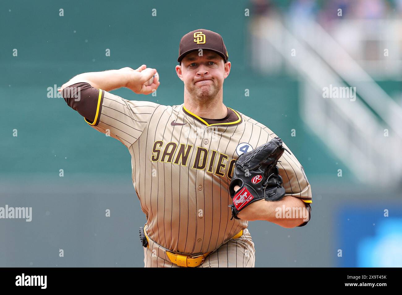 June 2, 2024: San Diego Padres starting pitcher Michael King (34) throws during a game against ...