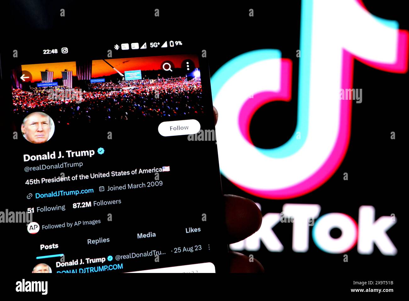 In this photo illustration, Donald Trump's Twitter(X) Account seen ...