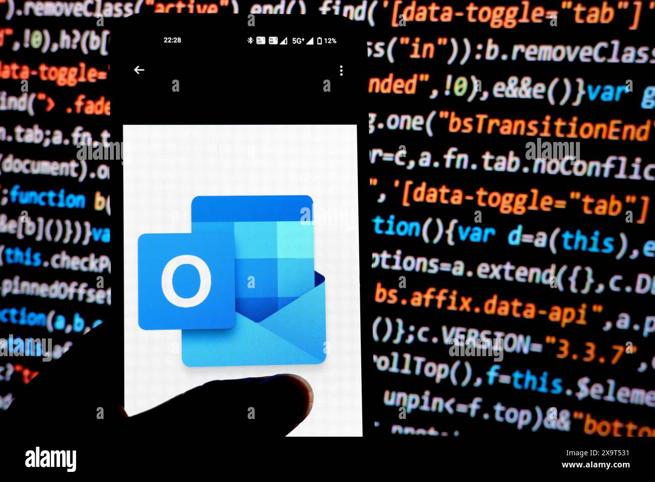In this photo illustration, a Miscrosoft Outlook logo seen displayed on ...