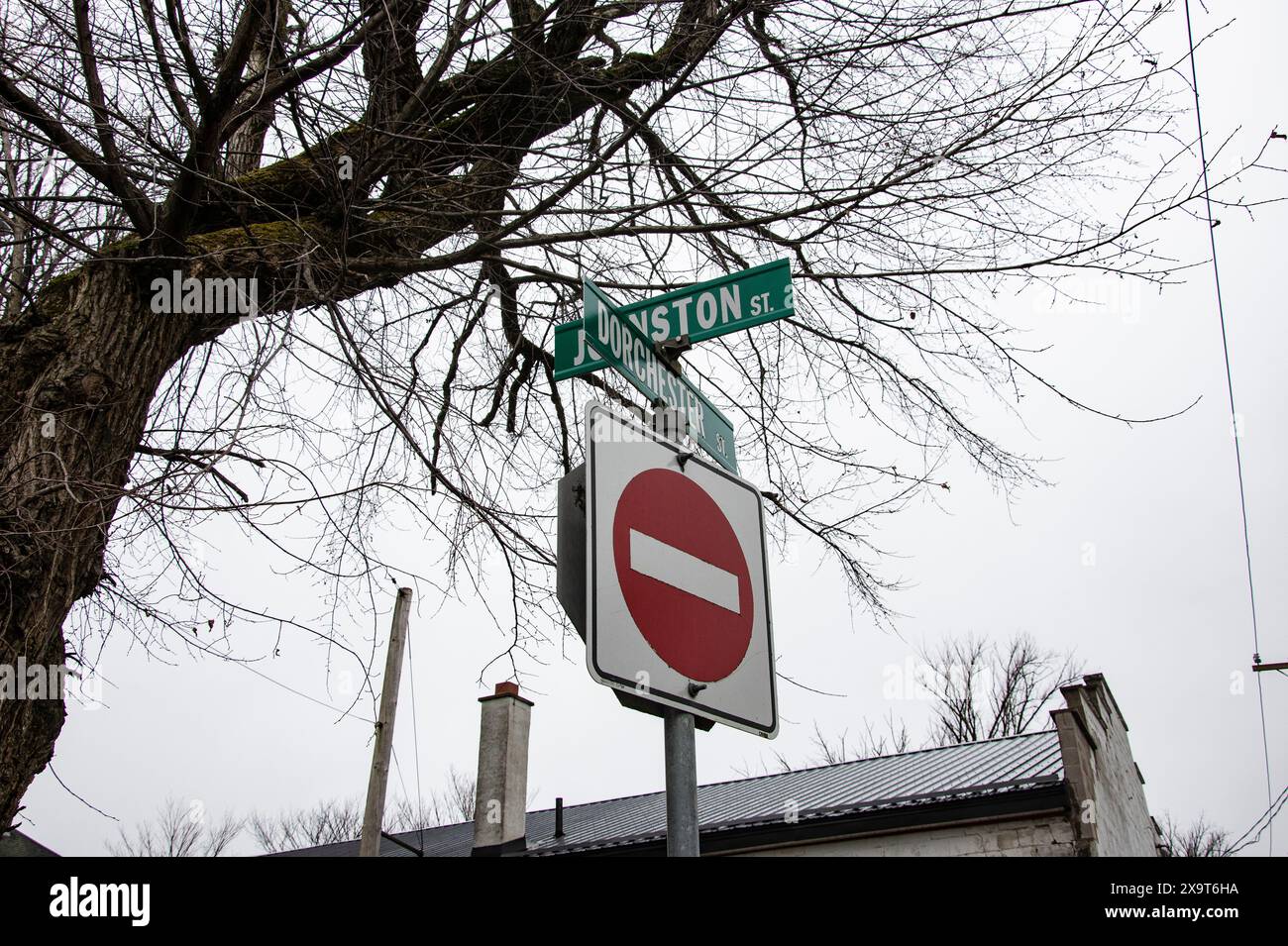 Johnston Street and do not enter signs in Sydney, Nova Scotia, Canada ...