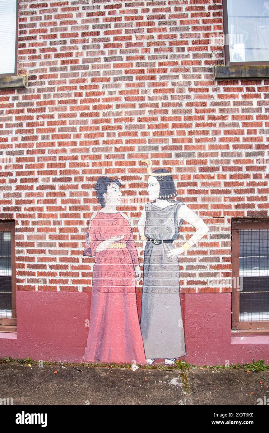 Egyptian women mural in downtown Sydney, Nova Scotia, Canada Stock ...