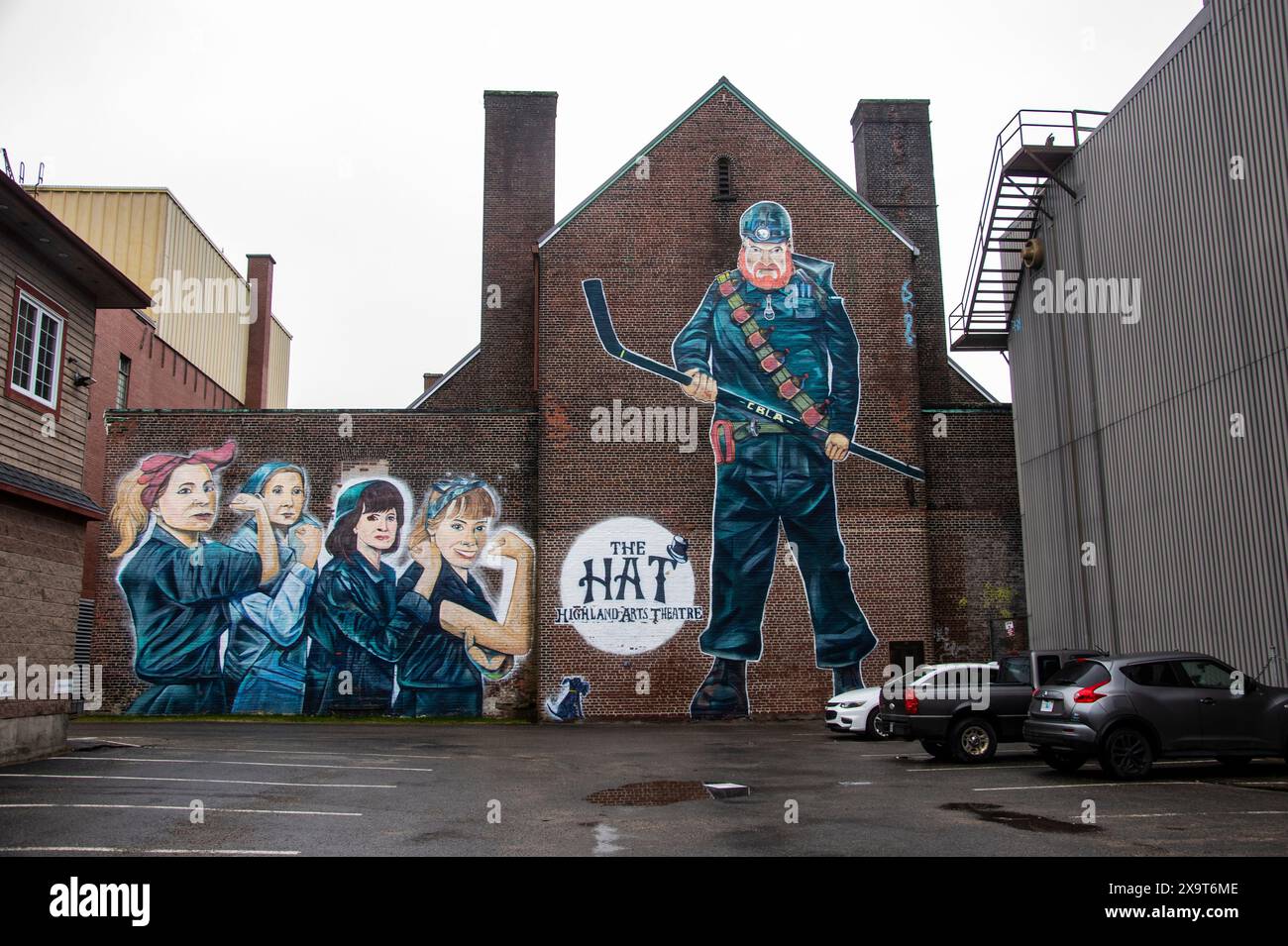 Highland Arts Theatre mural in downtown Sydney, Nova Scotia, Canada ...