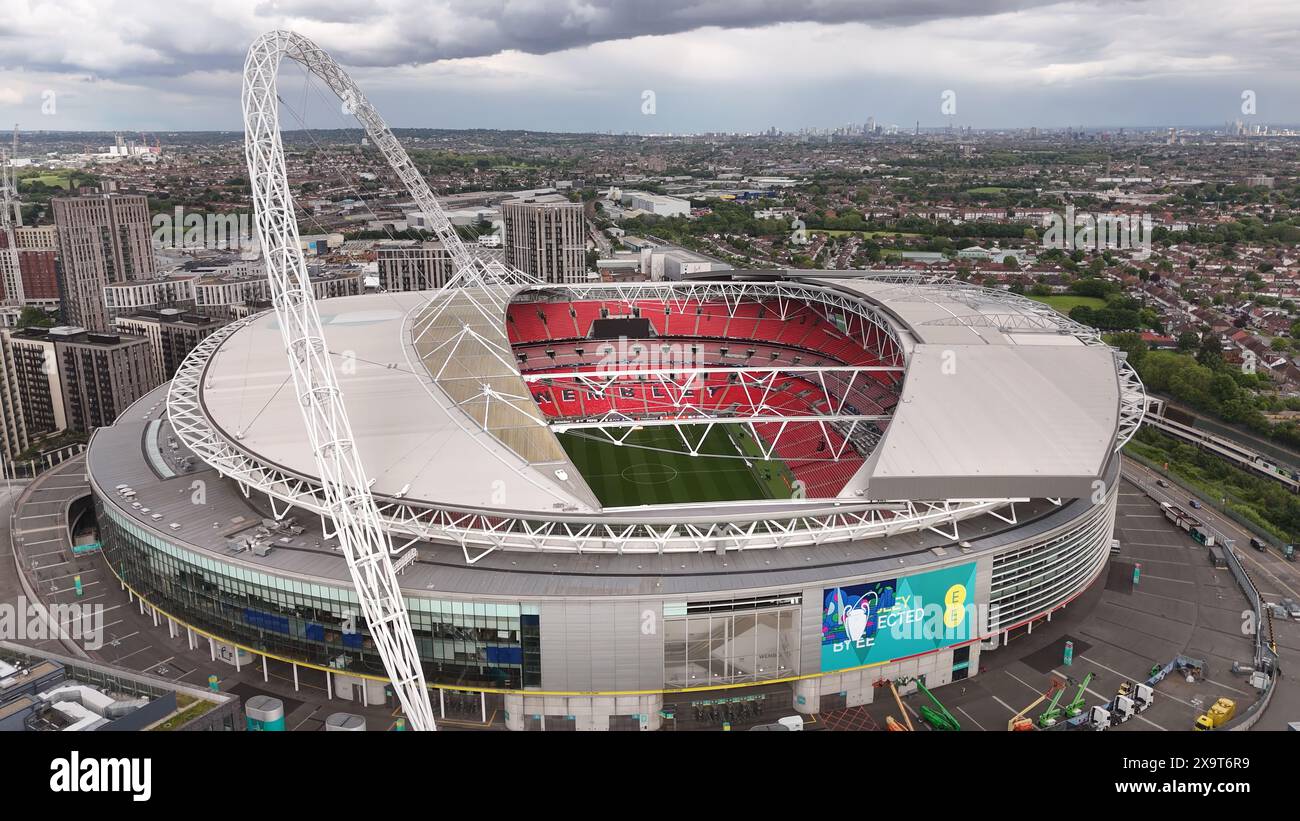 Wembley stadium London from above - aerial view over the famous ...