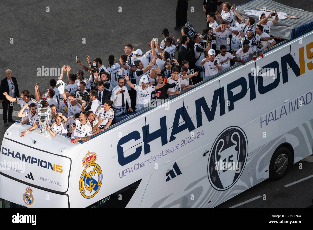 Madrid, Spain. 02nd June, 2024. Real Madrid players celebrating at ...