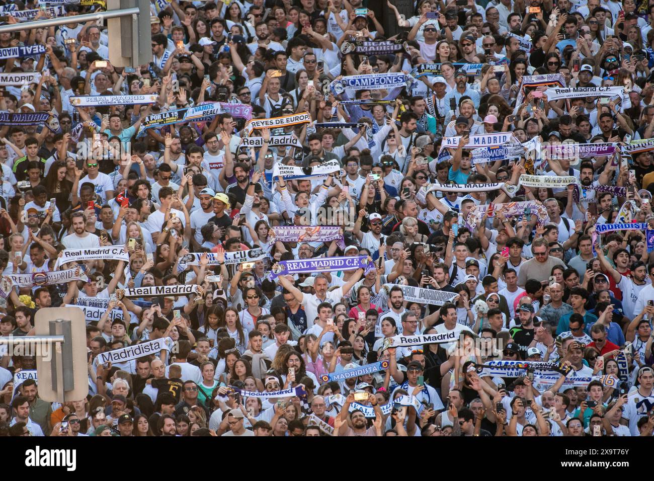 Madrid, Spain. 02nd June, 2024. Thousands of Real Madrid fans ...