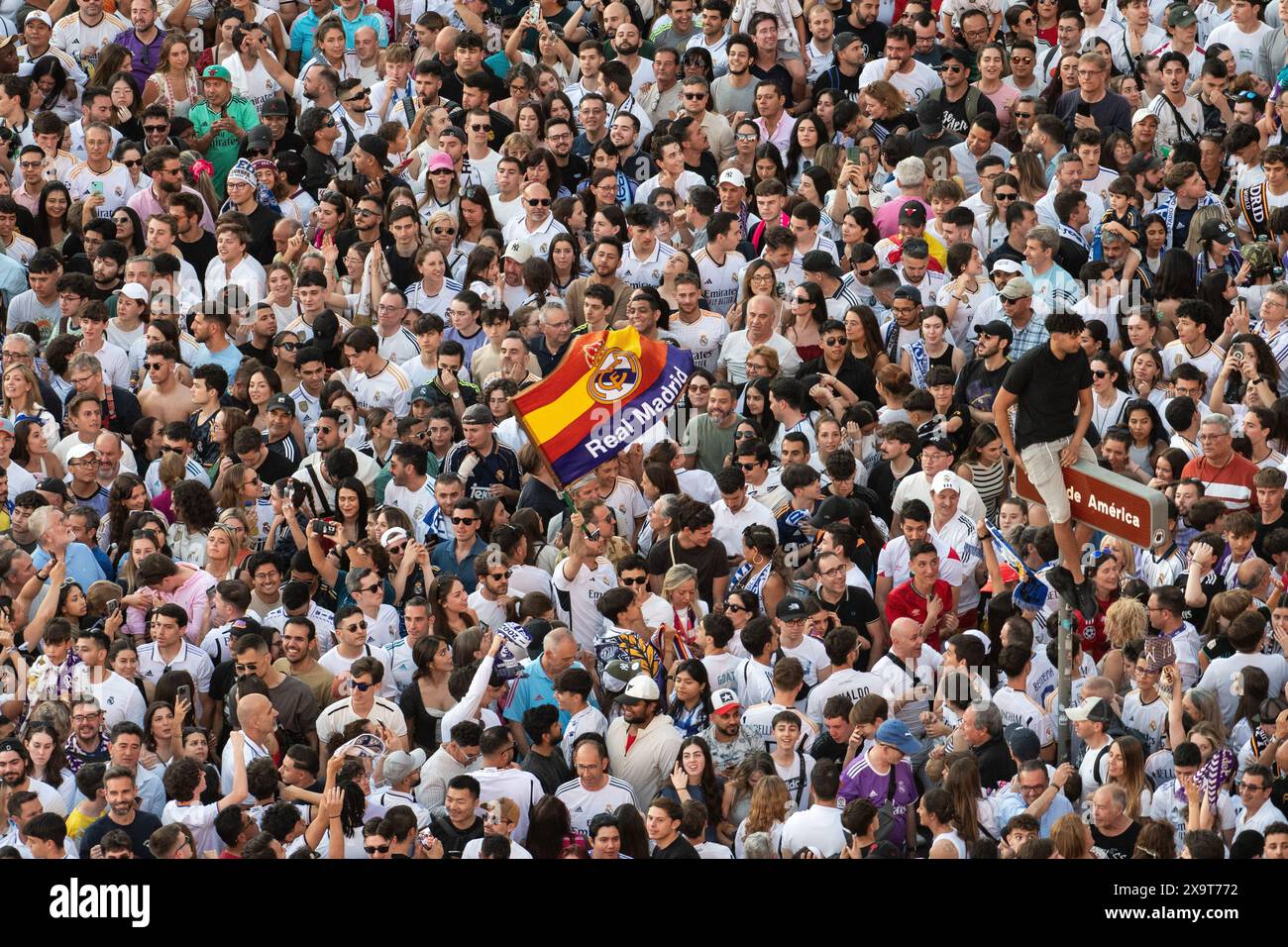 Madrid, Spain. 02nd June, 2024. Thousands of Real Madrid fans ...