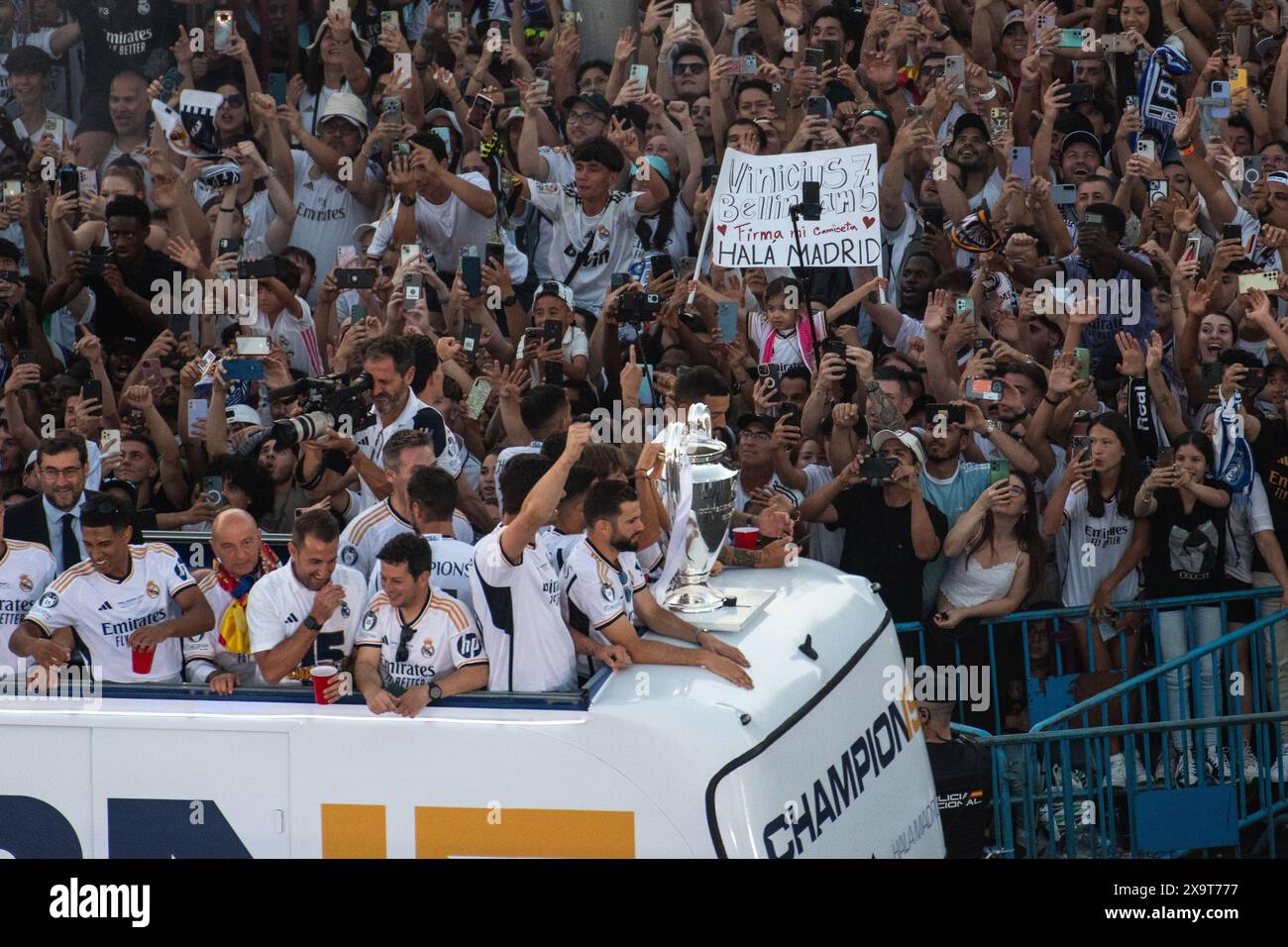Madrid, Spain. 02nd June, 2024. Real Madrid players celebrating at ...