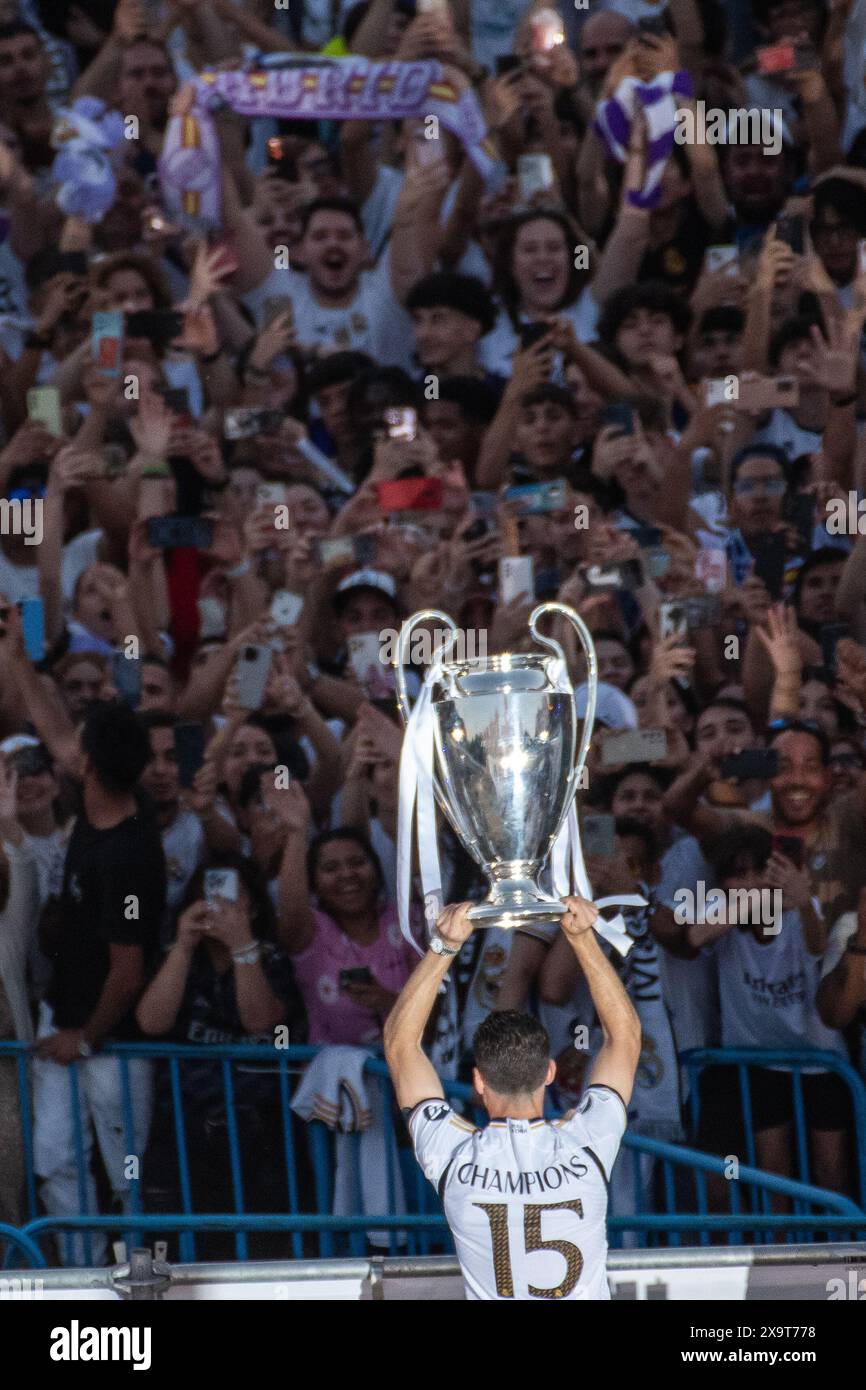 Madrid, Spain. 02nd June, 2024. Real Madrid players celebrating at ...