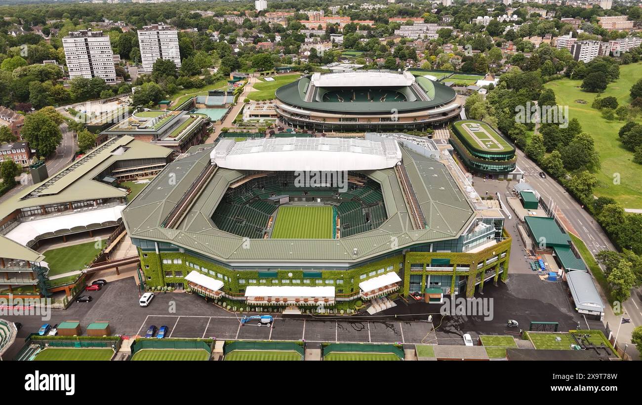 The Wimbledon Tennis Courts from above - aerial view over the world ...