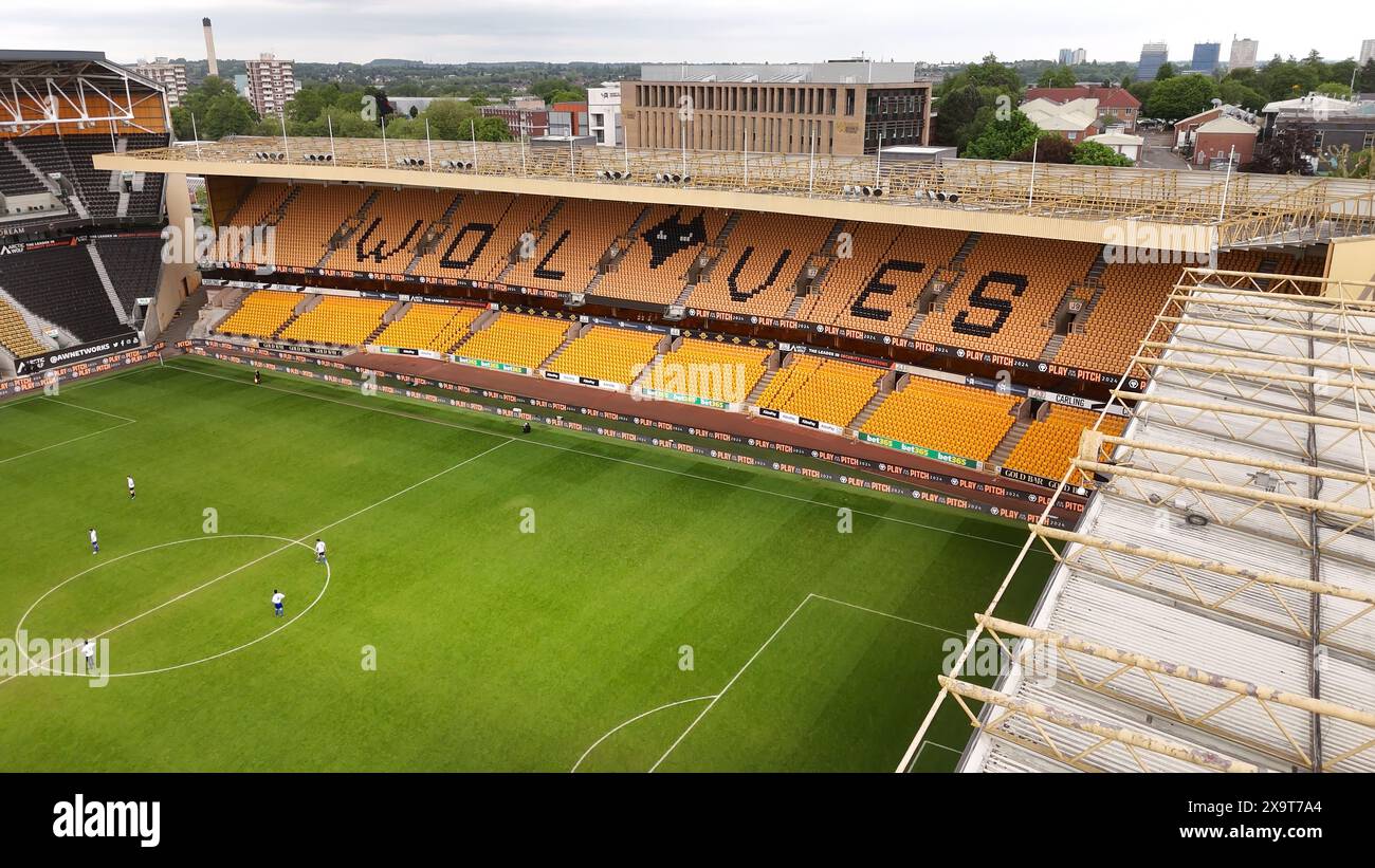 Wolverhampton Stadium from above Flight over the Molineux Stadium ...