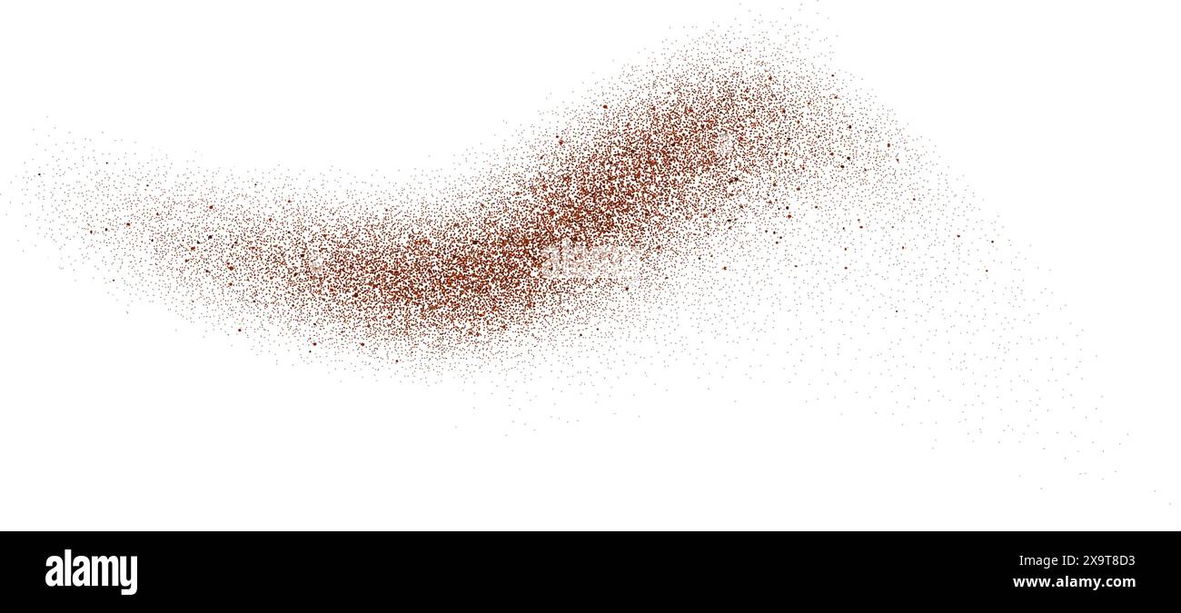 Coffee, cocoa or chocolate powder particles. Brown dust or sand wave ...