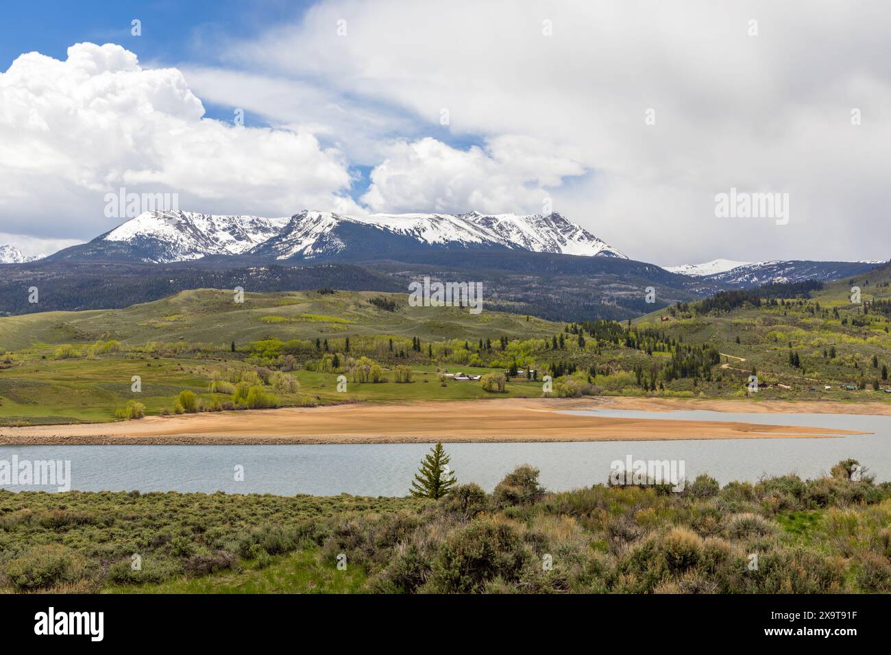 Beautiful panoramic view of Green Mountain Reservoir on Blue River in ...